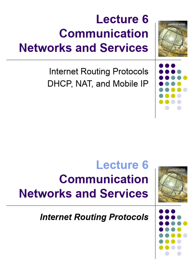 Lecture6 InternetRoutingProtocols DHCP NAT MobileIP | PDF | Routing | Ip Address