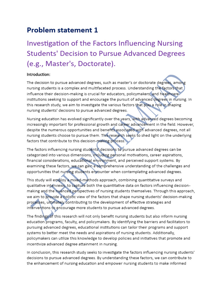 Problem statement | PDF | Nursing | Mental Health