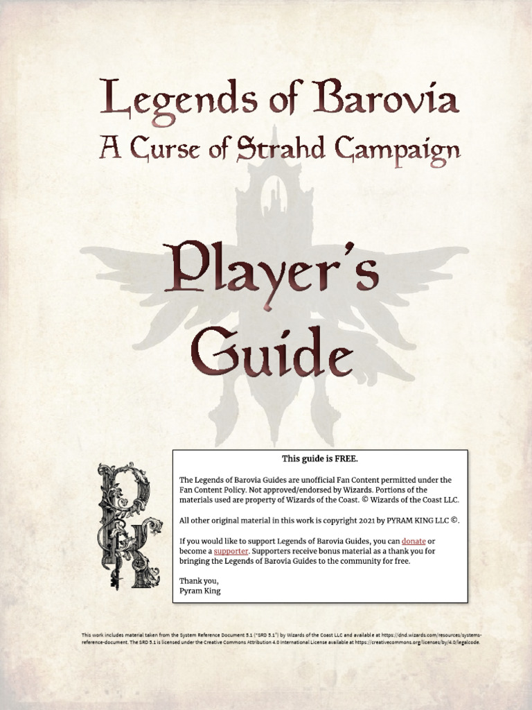 LoB Player Guide Pyram King pgs1-7 | PDF