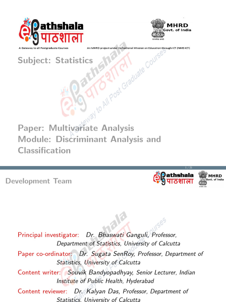 Subject: Statistics | PDF | Statistical Classification | Cluster Analysis