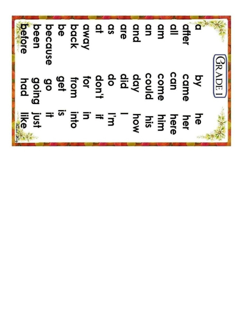 English Basic Sight Words | PDF