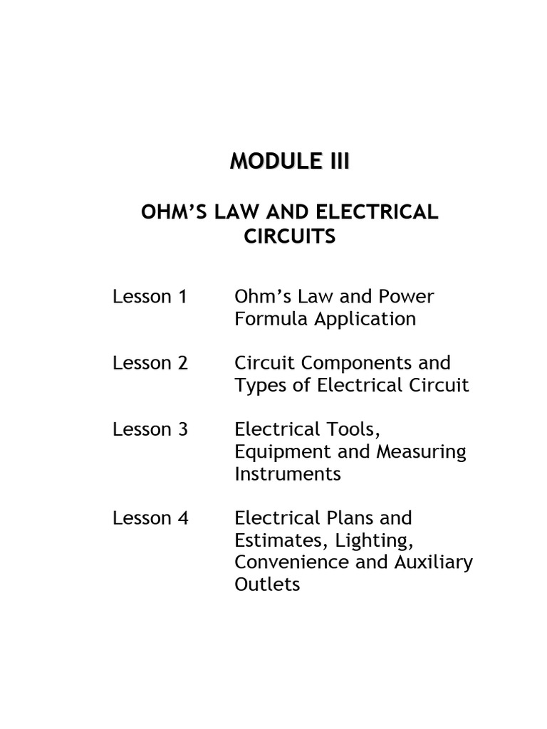 Elec-102-Module-3 | PDF | Electrical Network | Series And Parallel Circuits