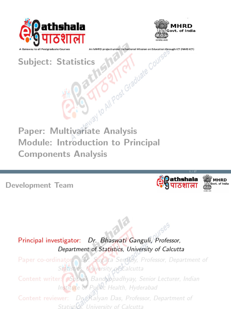 Subject: Statistics | PDF | Principal Component Analysis | Factor Analysis