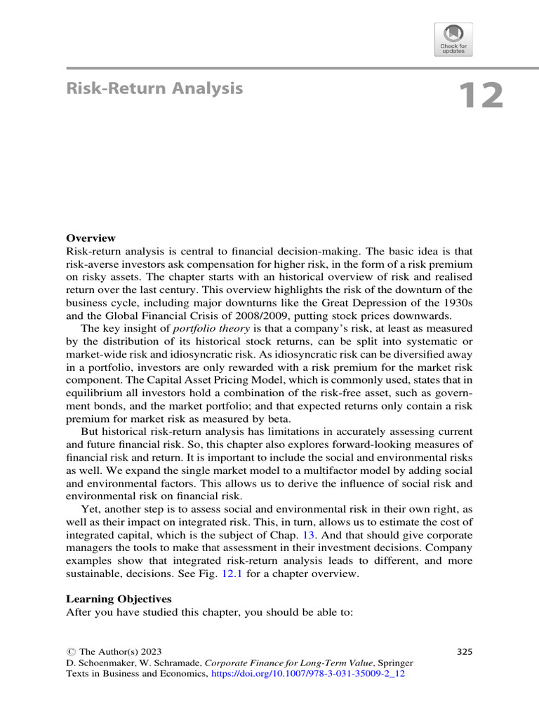 Risk-Return_Analysis | PDF | Diversification (Finance) | Financial Risk