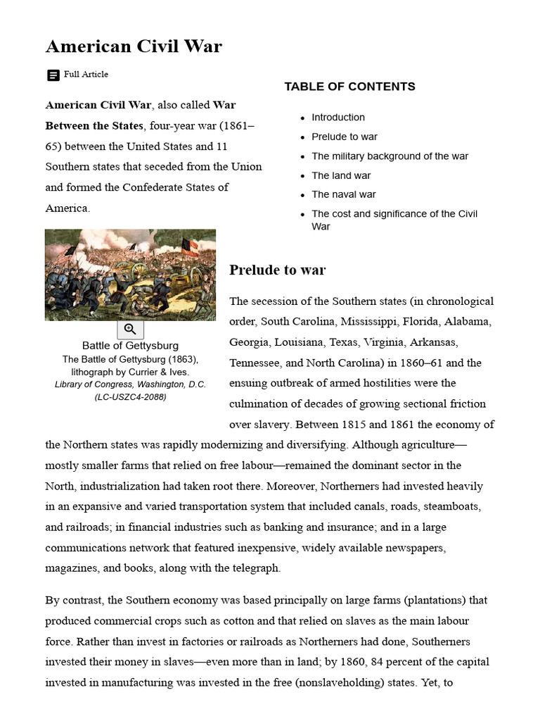 American Civil War Political Science | PDF | First Battle Of Bull Run ...