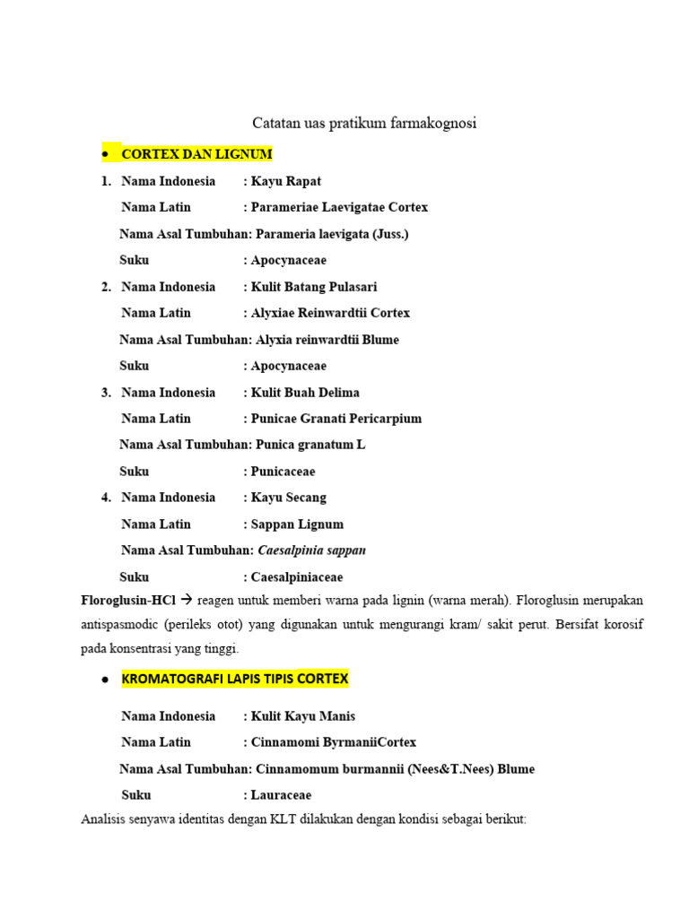 Praktikum Farmakognosi: KLT dan Identifikasi | PDF | Griya & Taman | Kesehatan Holistik