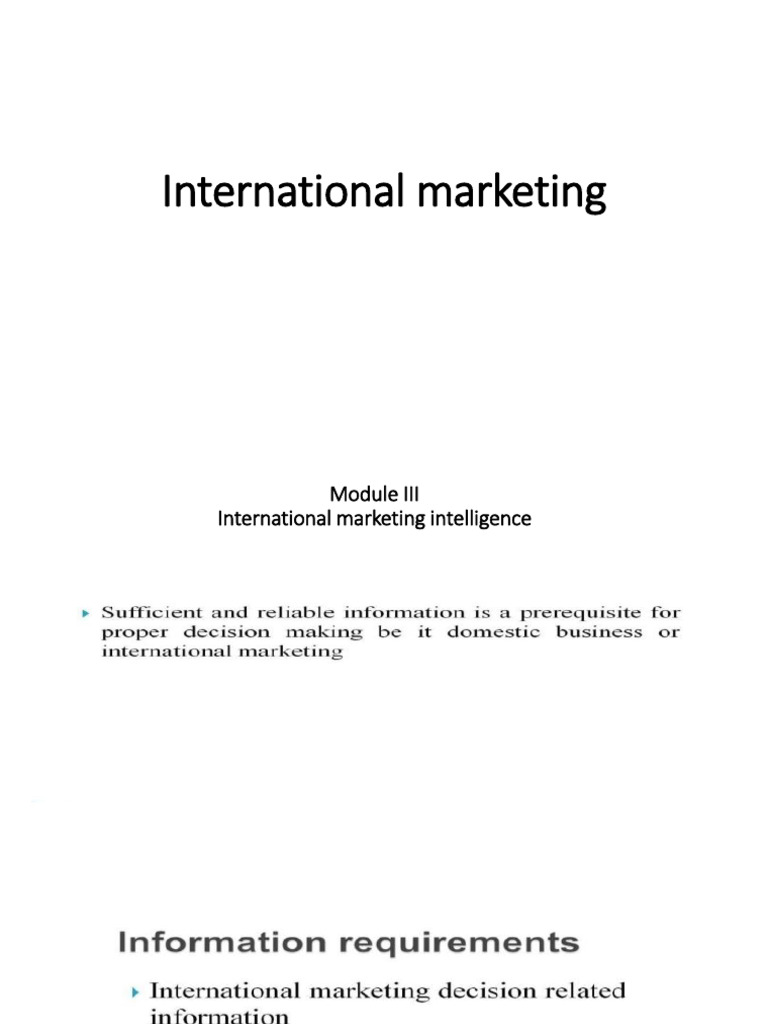 International Marketing Part 1 | PDF