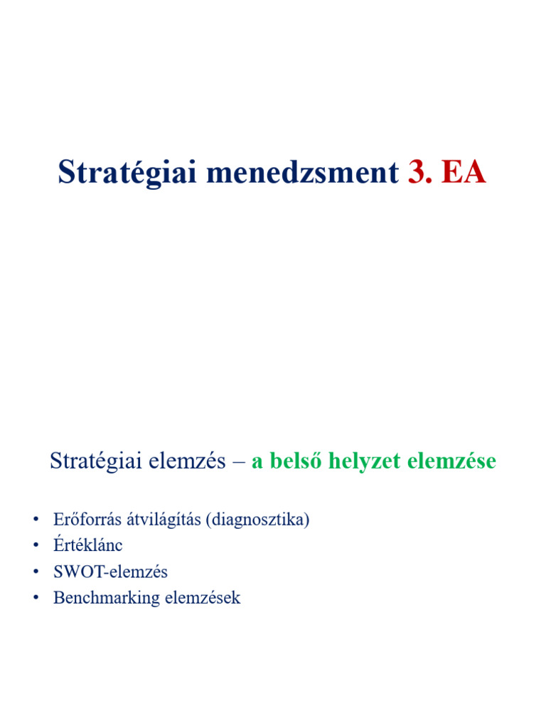 LEV - Stratégiai Menedzsment - 3EA - MSC | PDF