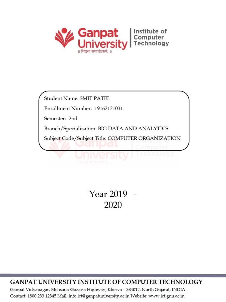 Computer Organization Lab Completion | PDF