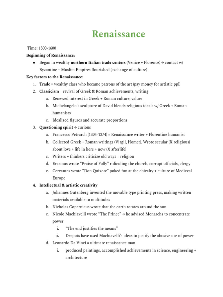 The Renaissance | PDF | Protestantism | Martin Luther