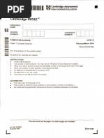 Cambridge IGCSE: Computer Science 0478/12 | PDF | Computer Data Storage | Central Processing Unit