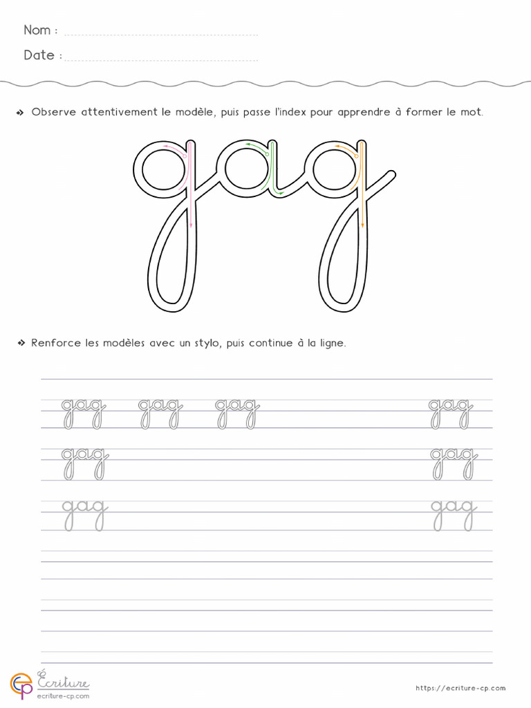 20 Ecriture Cursive Maternelle Gs Copie Debut D Annee CP Gag | PDF