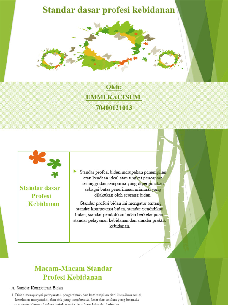Ppt. Ummi Kaltsum Standar Dasar Profesi Kebidanan | PDF