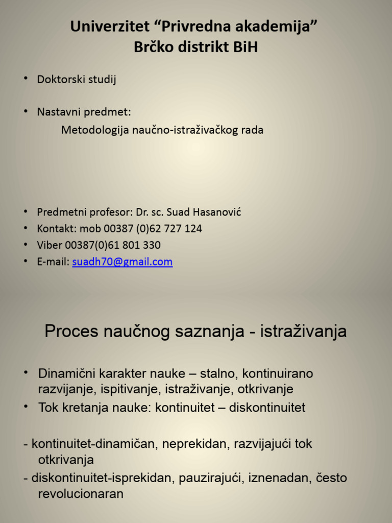 Metodologija Opci Dio | PDF