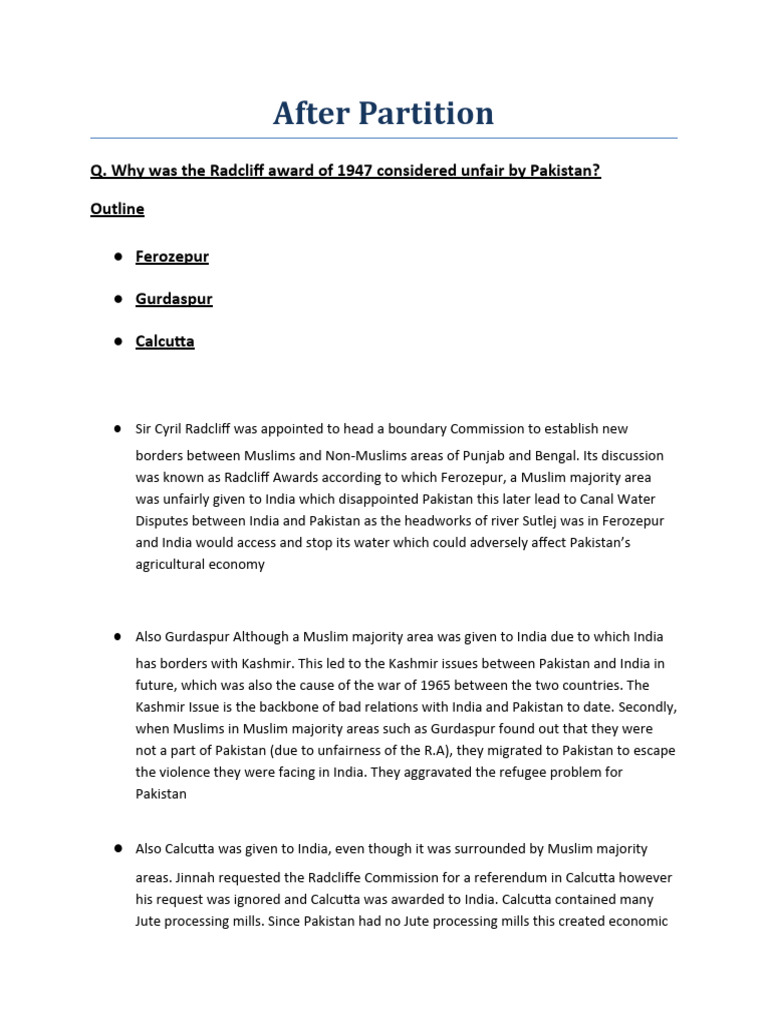 1.after Partion | PDF | Partition Of India | Pakistan