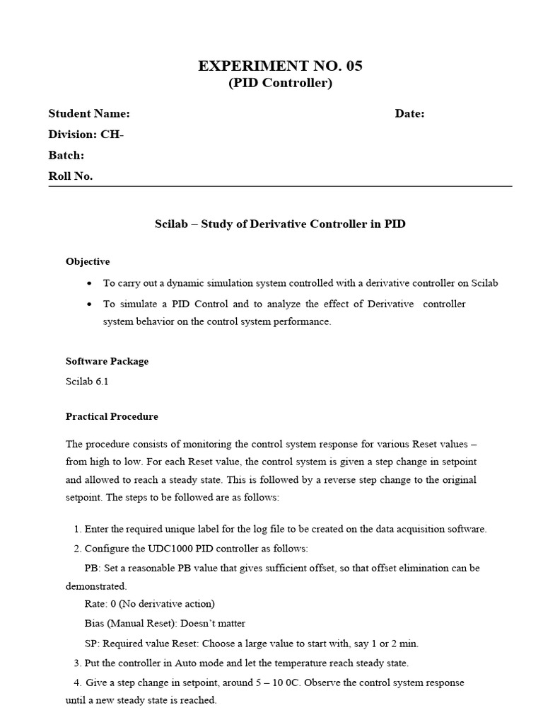 5 Pid Pdf Derivative Applied Mathematics