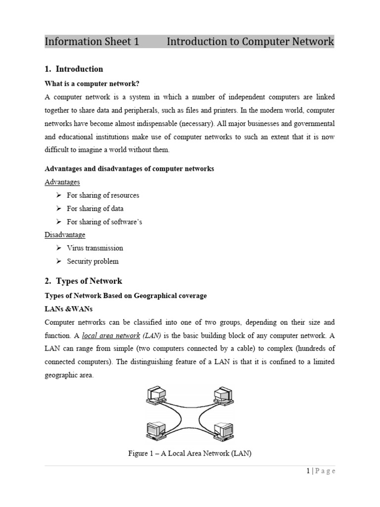 TTLM1 - Introduction To Comp NW IS1 | PDF | Computer Network | Network Topology