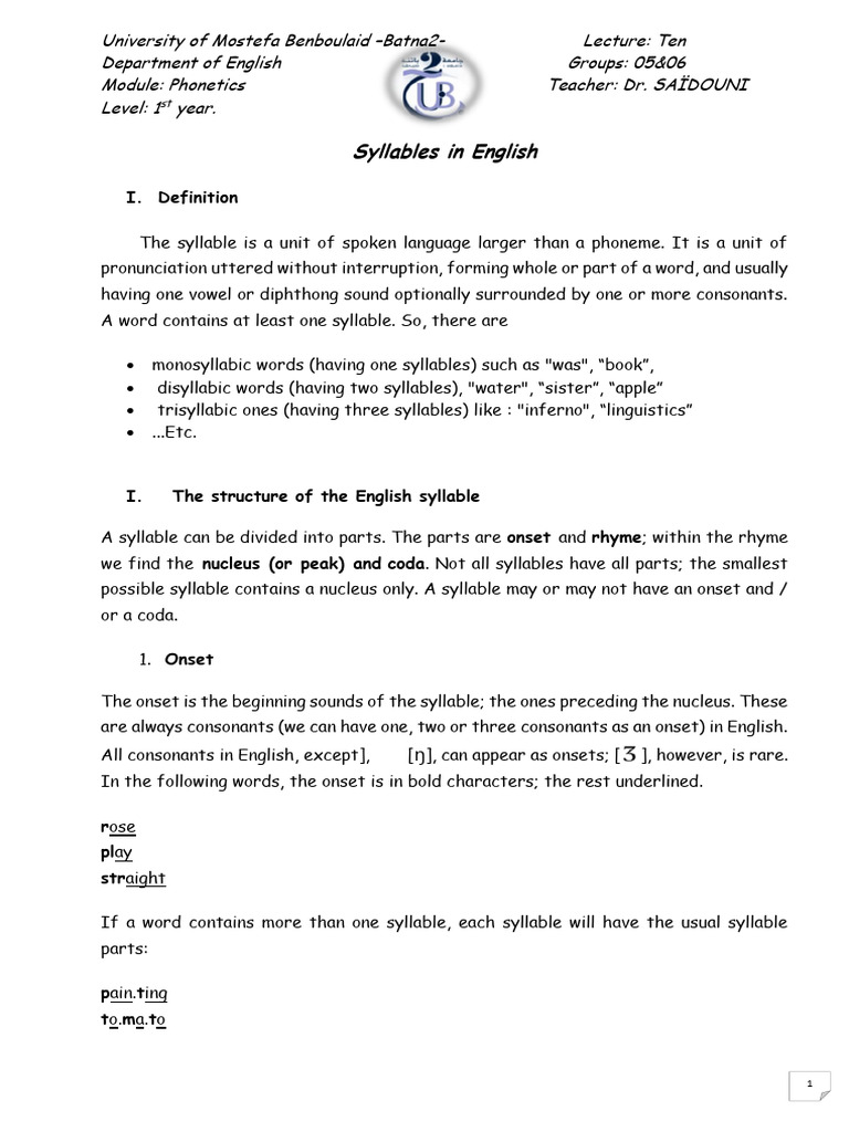 Rule Full Eng | PDF | Syllable | Consonant
