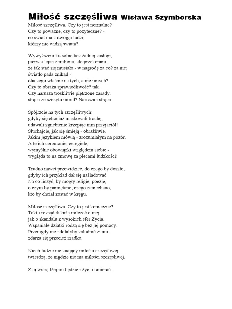 Milosc Szczesliwa | PDF