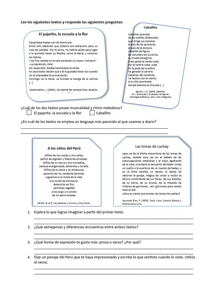 Activ. de Prosa y Verso | PDF