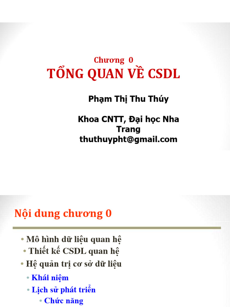 CHNG 0 TNG QUAN V CSDL | PDF