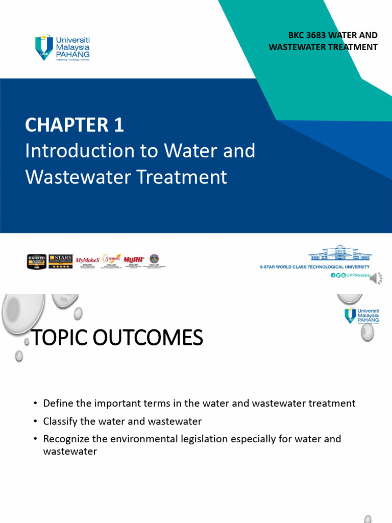 Chapter 1 - Introduction of Water and Wastewater Treatment | PDF ...
