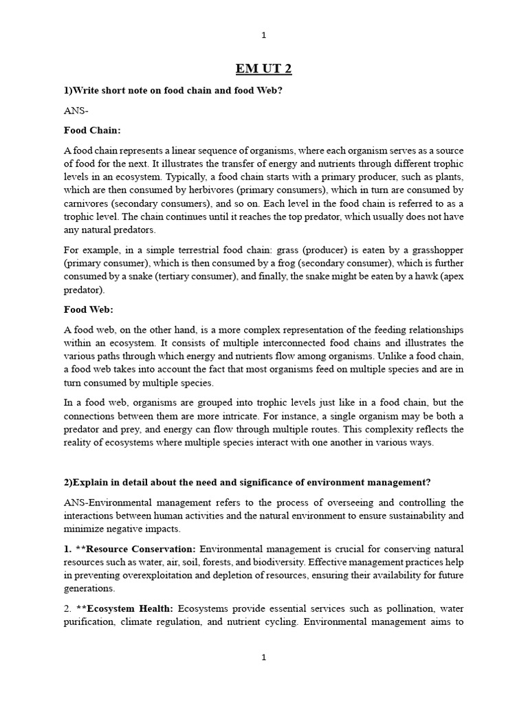 Em Ut 2 | Pdf | Ecosystem | Food Web