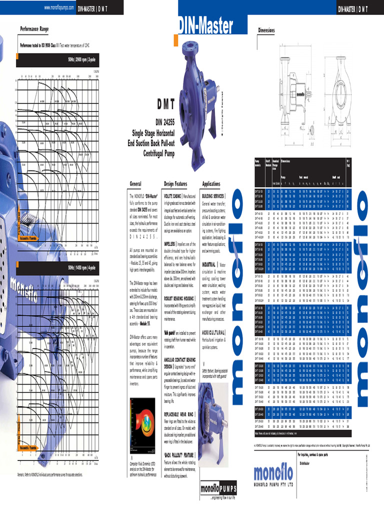 Catalogue - Dinmaster Monoflo Pump | PDF | Pump | Friction