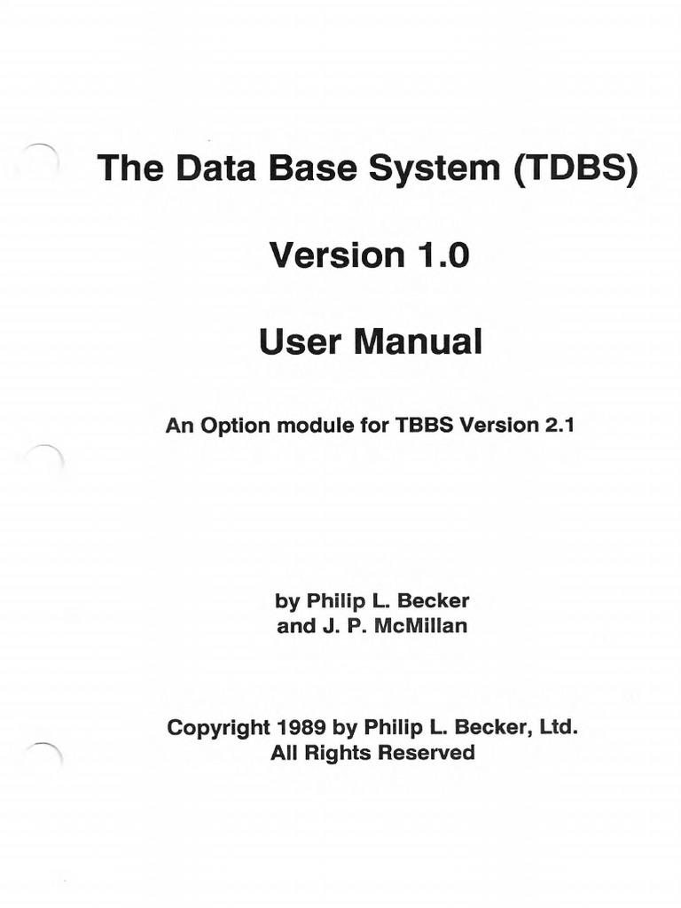 TDBS 1.0 | PDF | License | Software Engineering