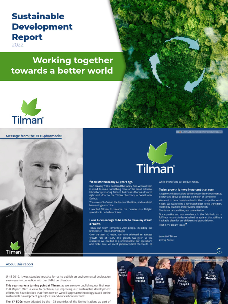 Tilman Sustainable Development Report 2022 | PDF | Carbon Footprint ...