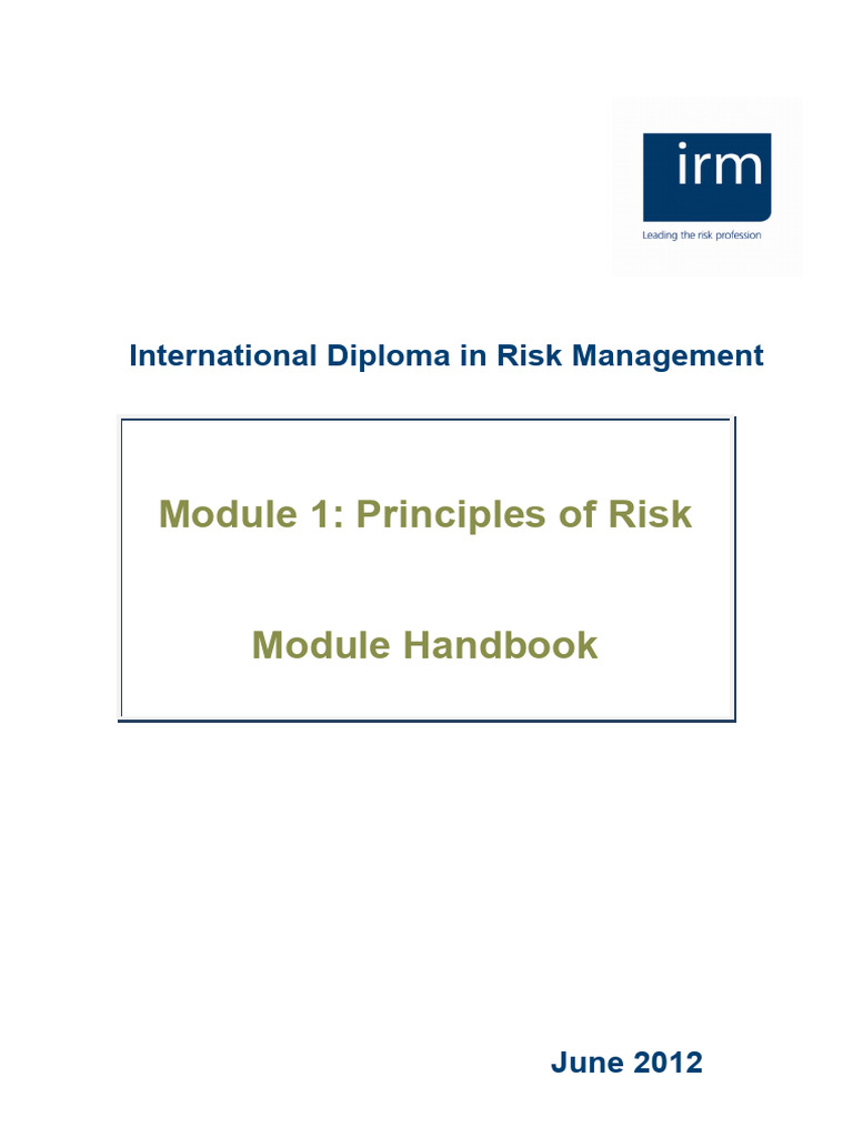 Principles of Risk Management Handbook | PDF | Risk | Risk Management