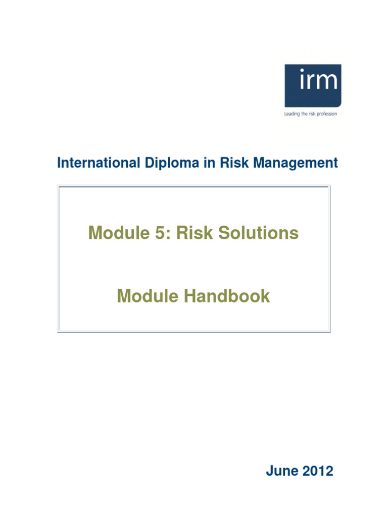 Module 5: Risk Solutions: International Diploma in Risk Management ...
