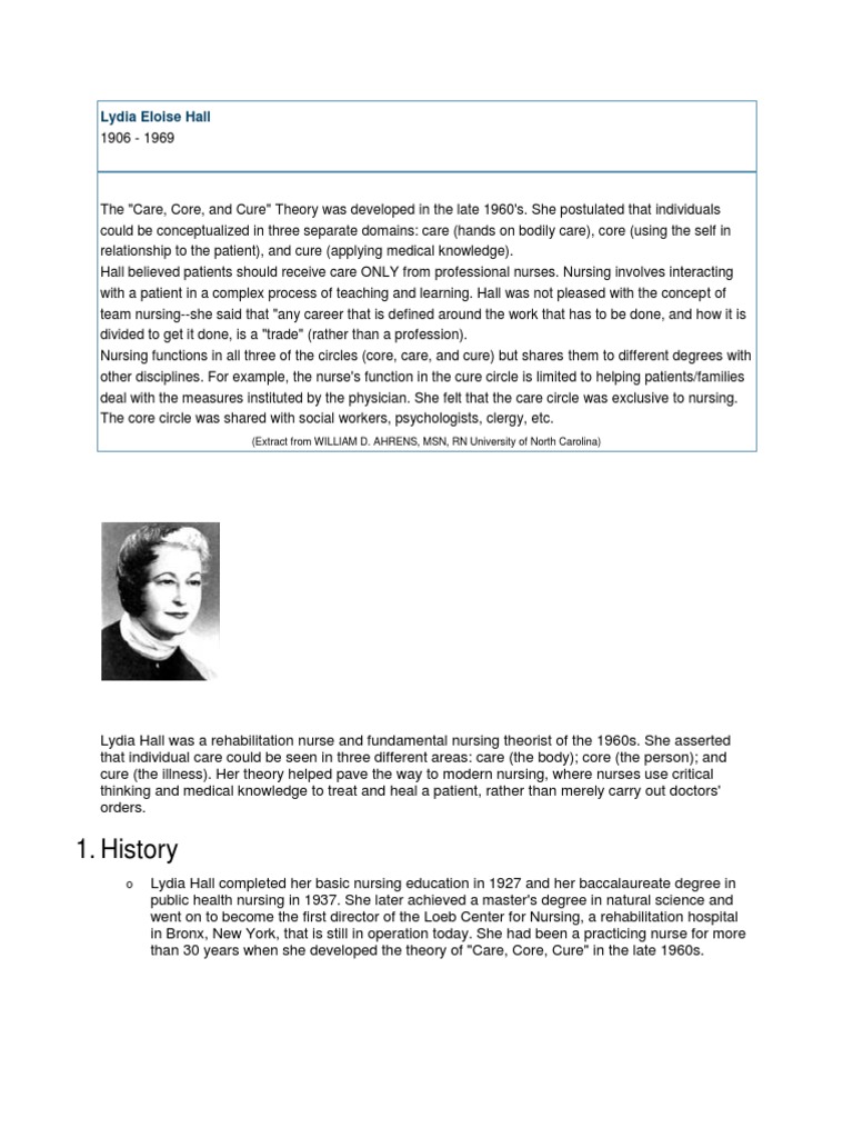 Nursing Theorist Lydia Hall Lydia Eloise Hall | PDF