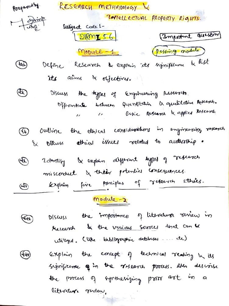 RM Imp Questions | PDF