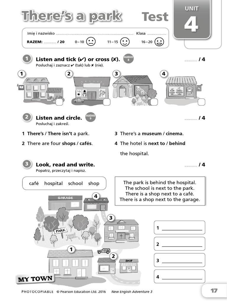 There's A Park Test Unit 4 | PDF