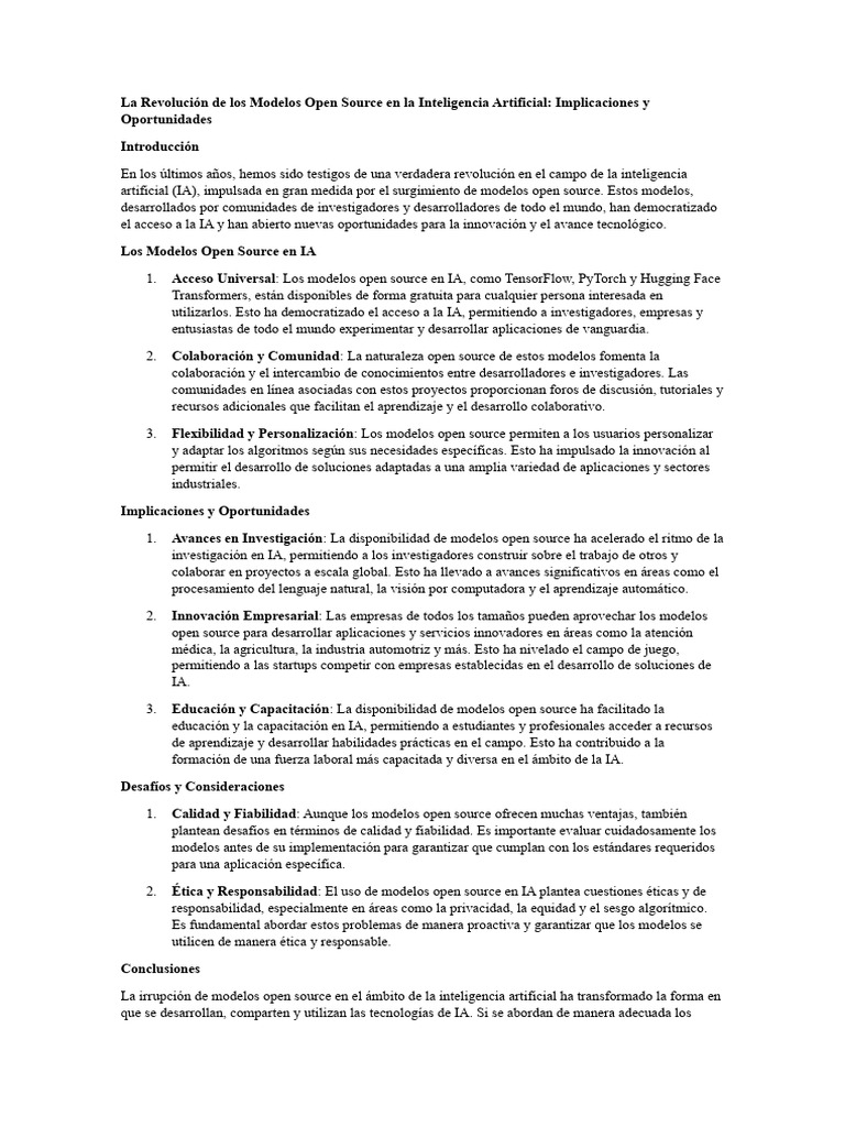 La Revolución de Los Modelos Open Source en La Inteligencia Artificial ...