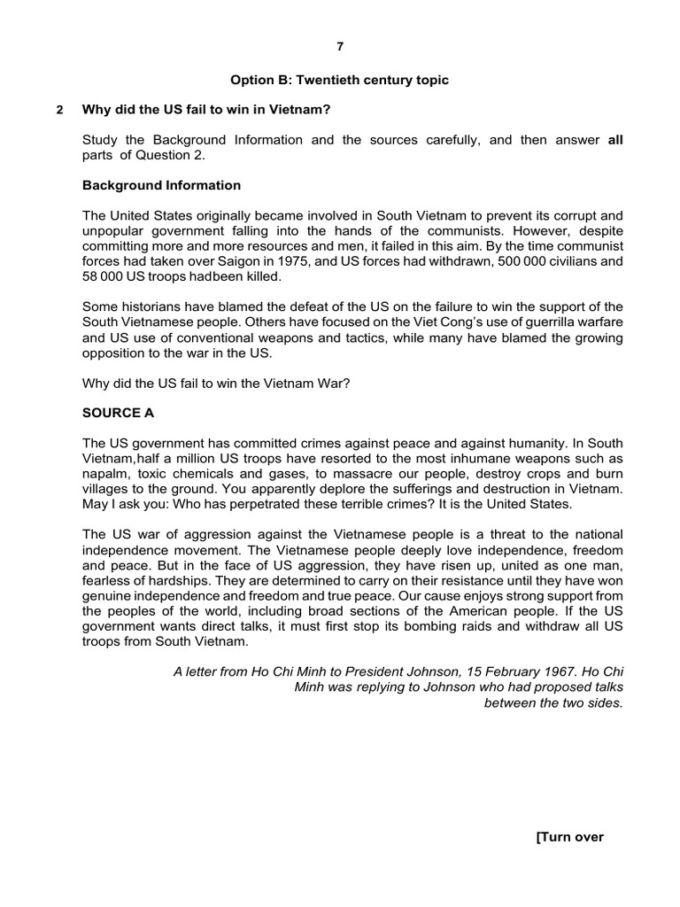 Paper 2 Practice - Vietnam | PDF | Vietnam War | Vietnam