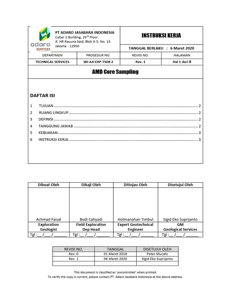 Prosedur Sampling Interval AMD | PDF