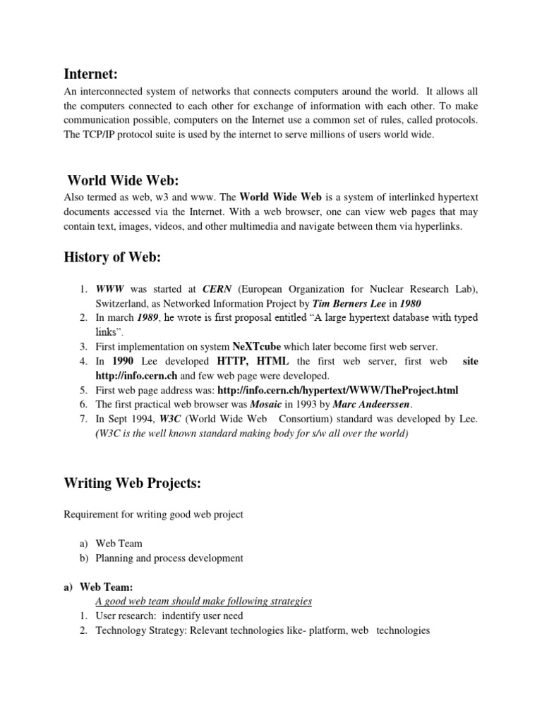Web Introduction | PDF | World Wide Web | Internet & Web