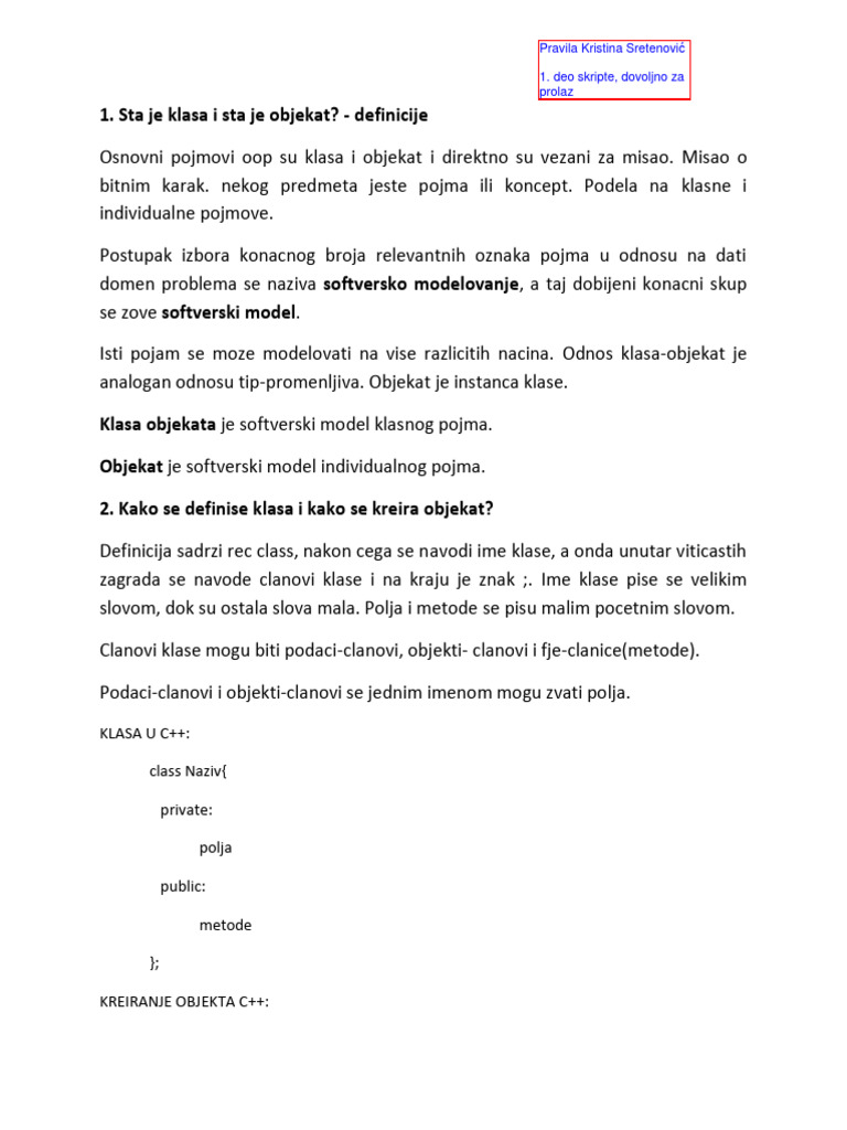 OOT Skripta 1. Deo | PDF