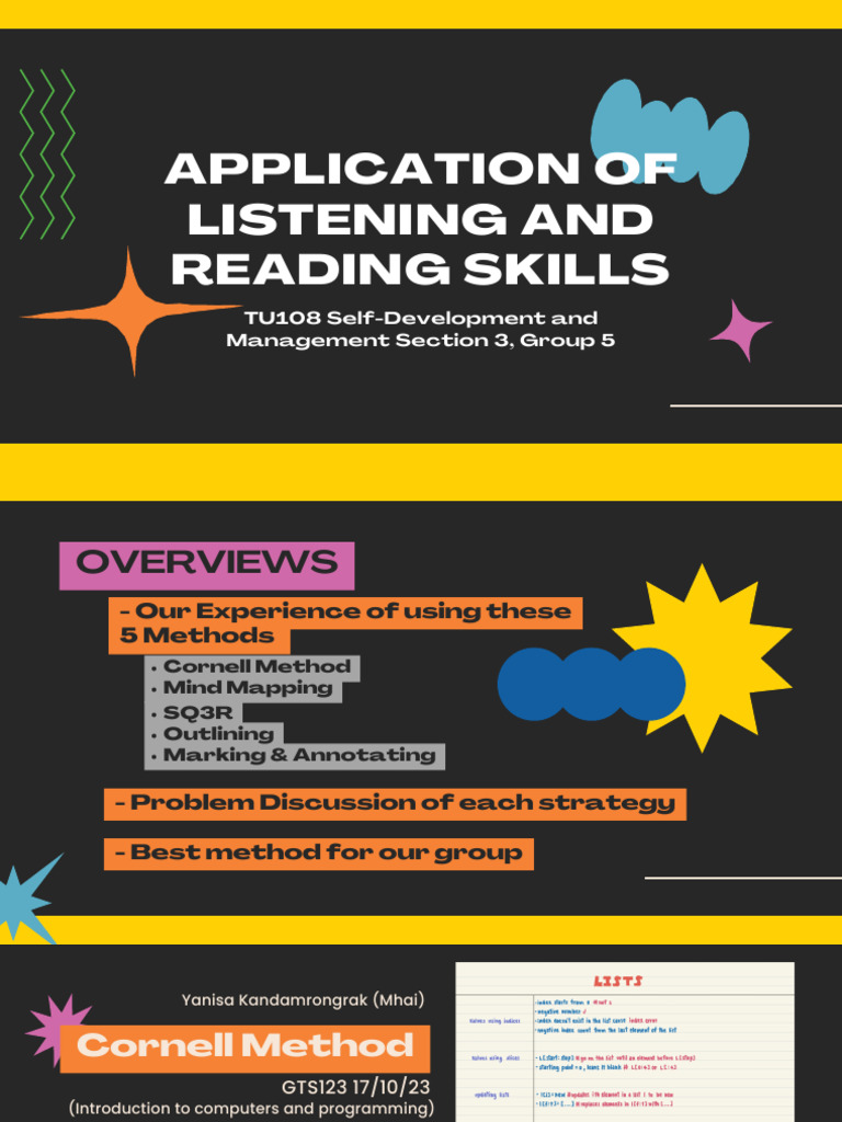 Group-5 - Application of Listening and Reading Skills | PDF | Learning ...