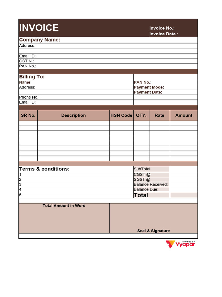 Excel Invoice Template for Services | PDF