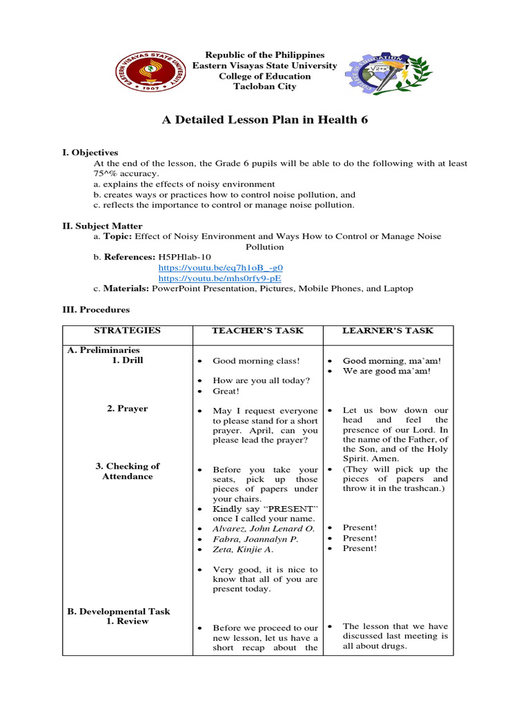 Edited ASIS - Detailed Lesson Plan in Health 6 | PDF