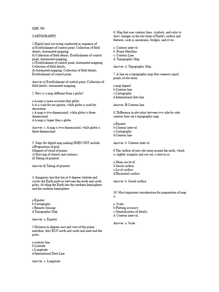 Gde 500-Cartography | PDF | Map | Contour Line