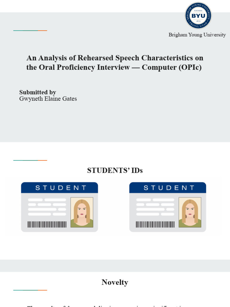 An Analysis of Rehearsed Speech Characteristics on the Oral Proficiency ...