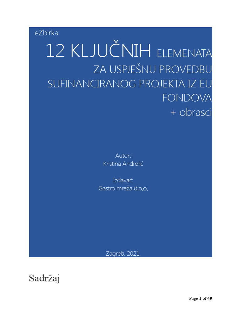 Ezbirka Provedba EU Projekata | PDF