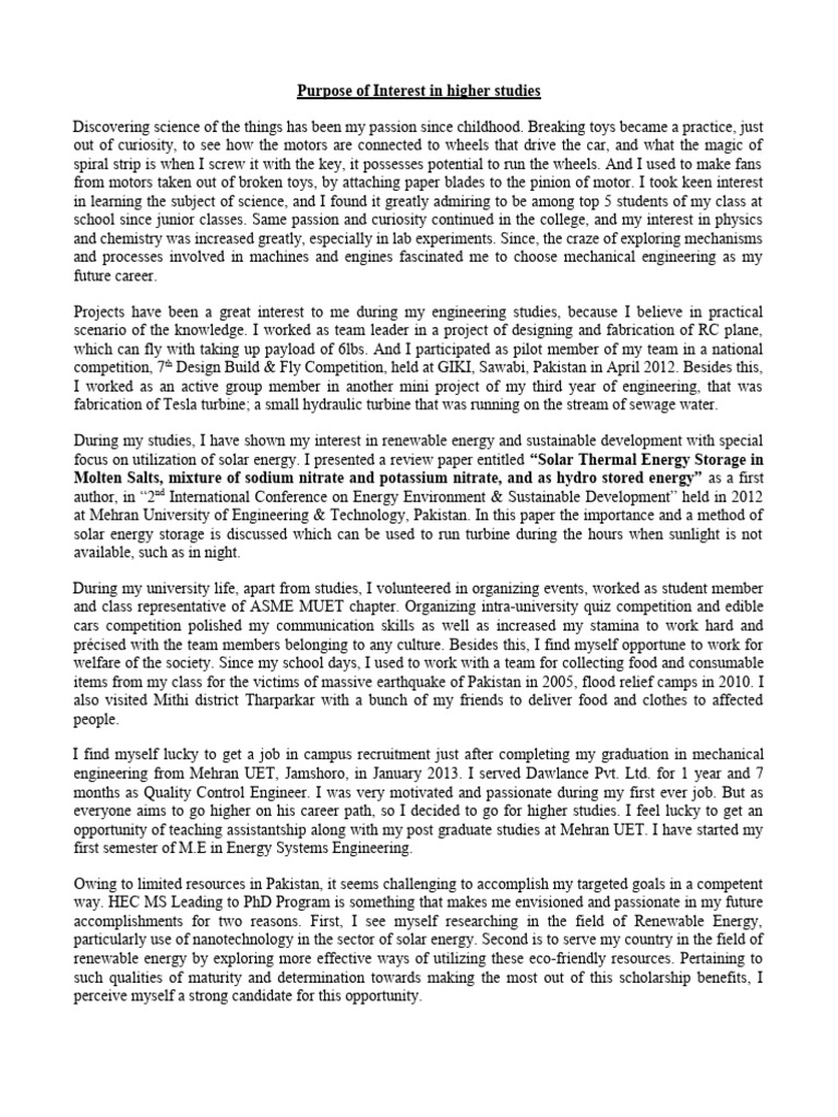 Statement of Purpose Agha | PDF | Engineering | Nature