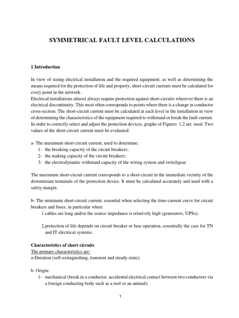 Short Circuit Calculations Pdf Electric Motor Electric Generator