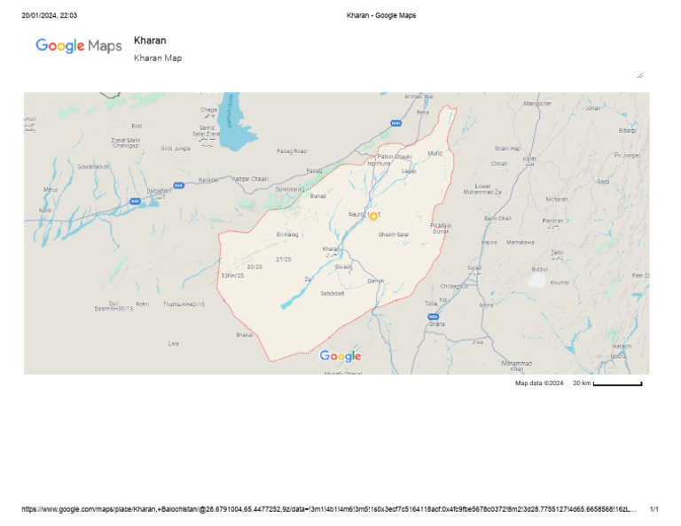 Kharan - Google Maps | PDF