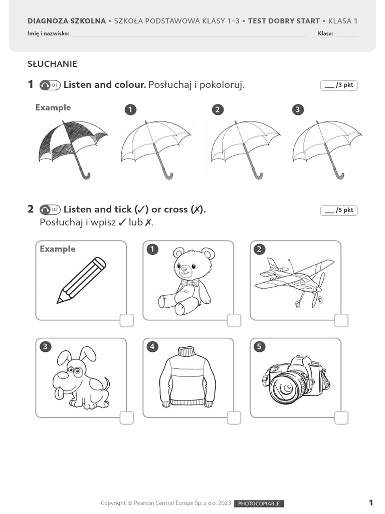 Diagnoza Na Dobry Start KL 1 | PDF
